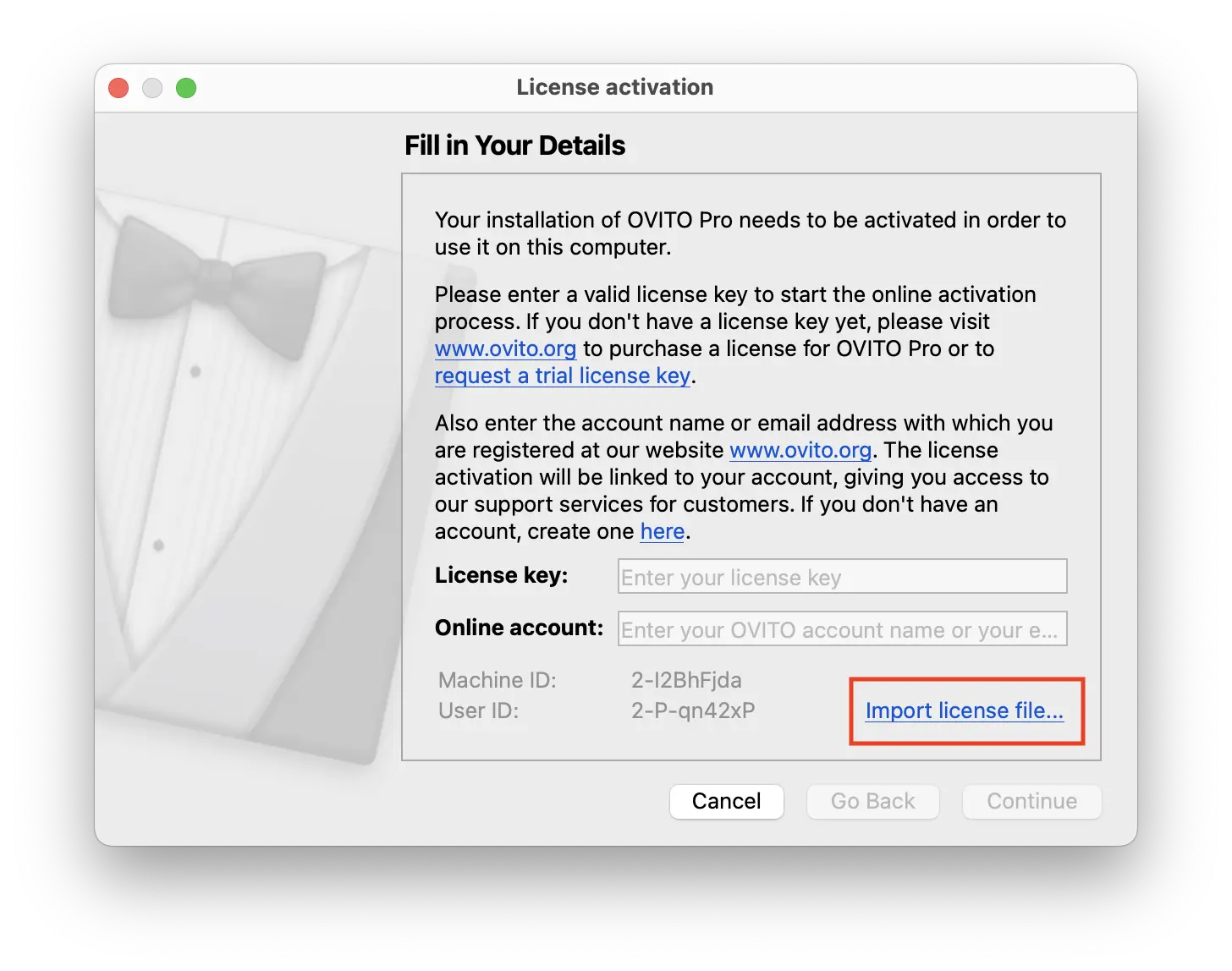 Offline Activation Workflow — OVITO