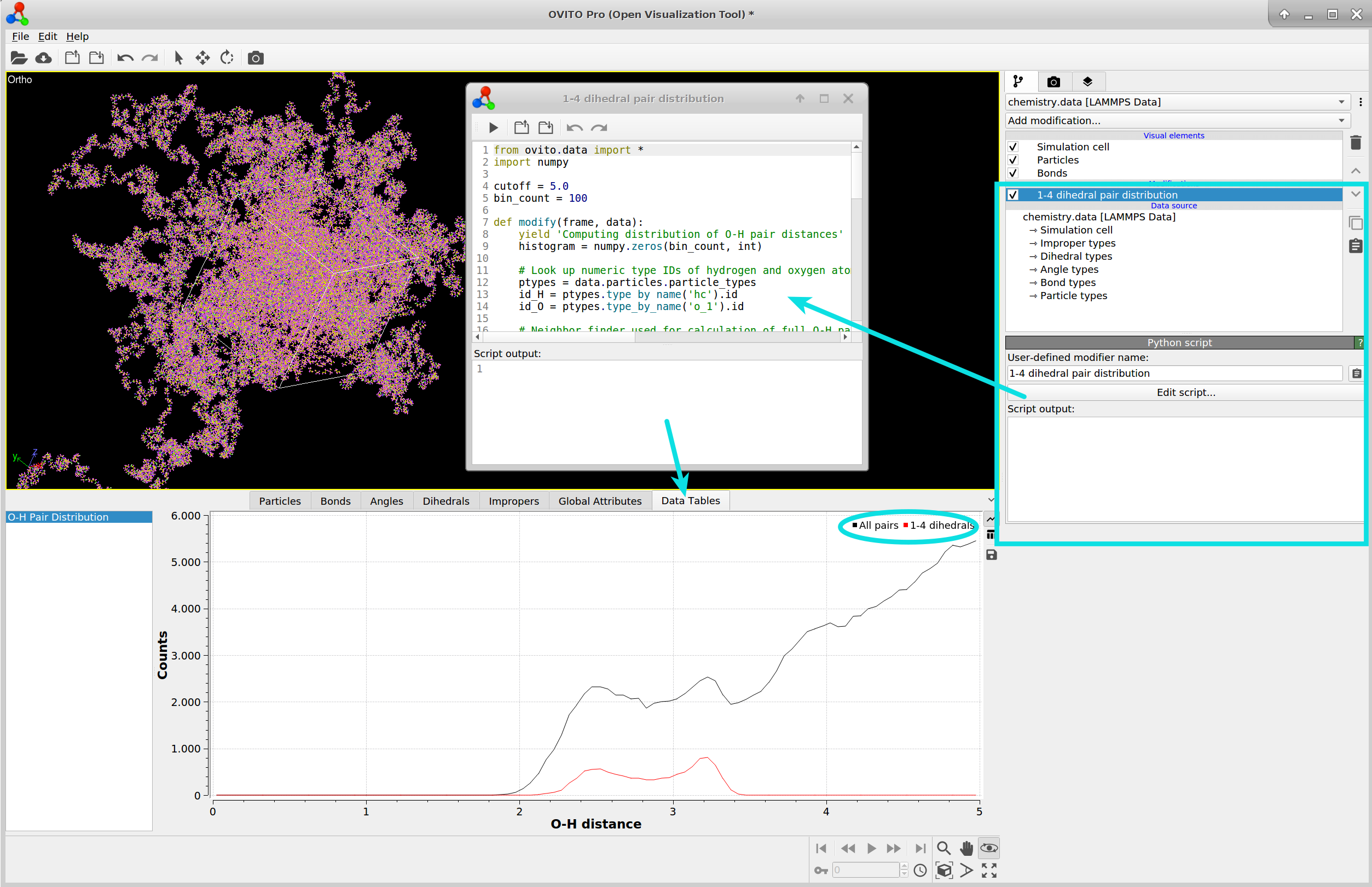 exclusion of 1-2, 1-3 or 1-4 interactions in the RDF computation – Forum – OVITO – Open ...