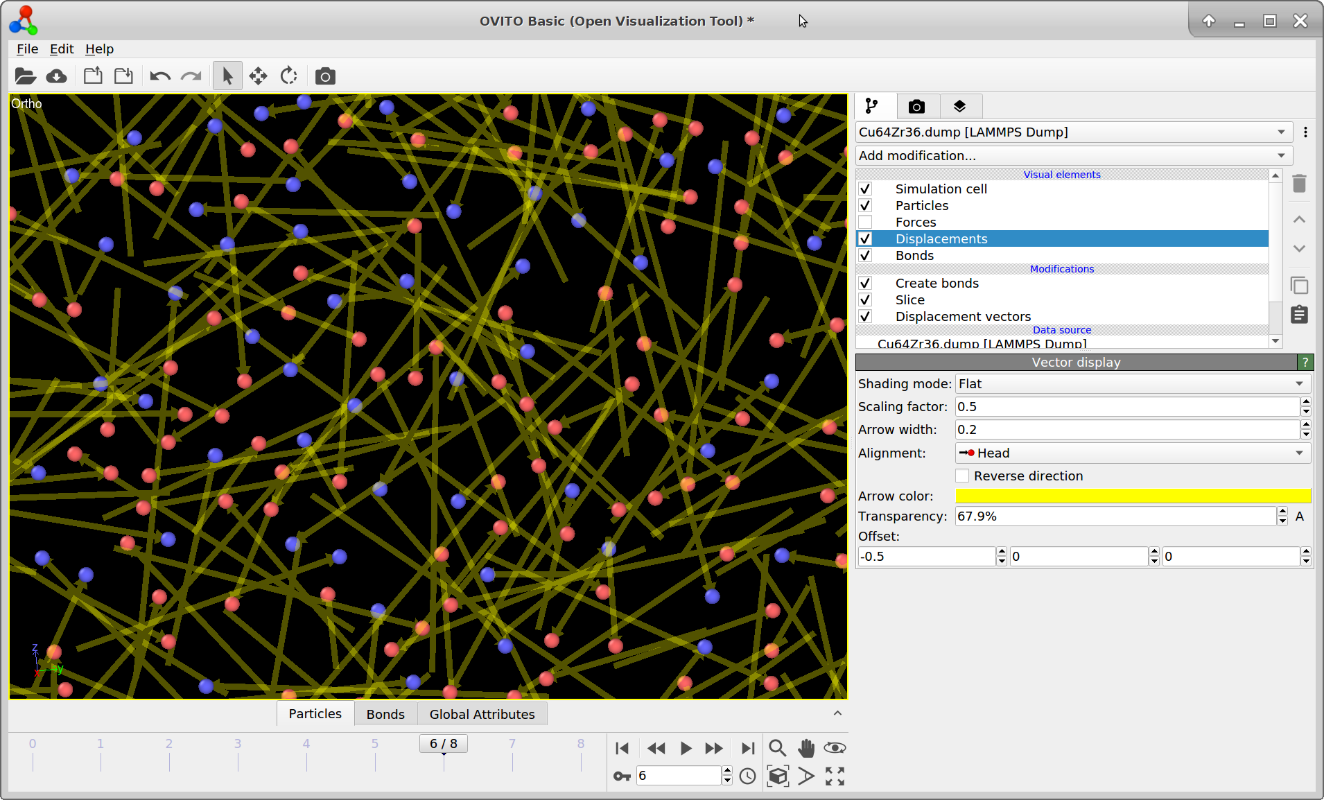 Can I adjust the transparency and the layers of vector arrows? – Forum – OVITO – Open ...