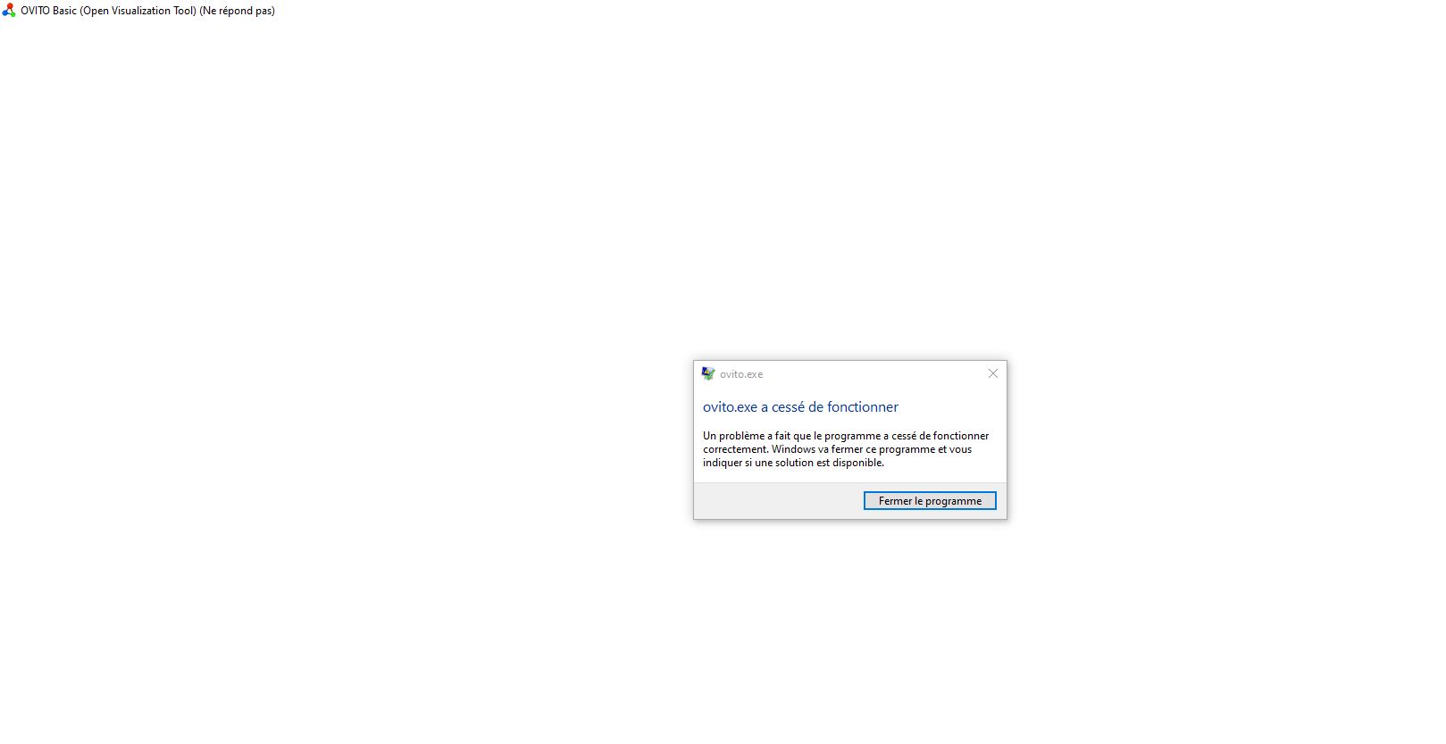 Ovito crash on windows 10 – Forum – OVITO – Open Visualization Tool