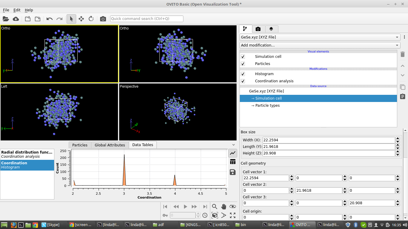 Pbc And Coordination Number Distribution Forum Ovito Open Visualization Tool
