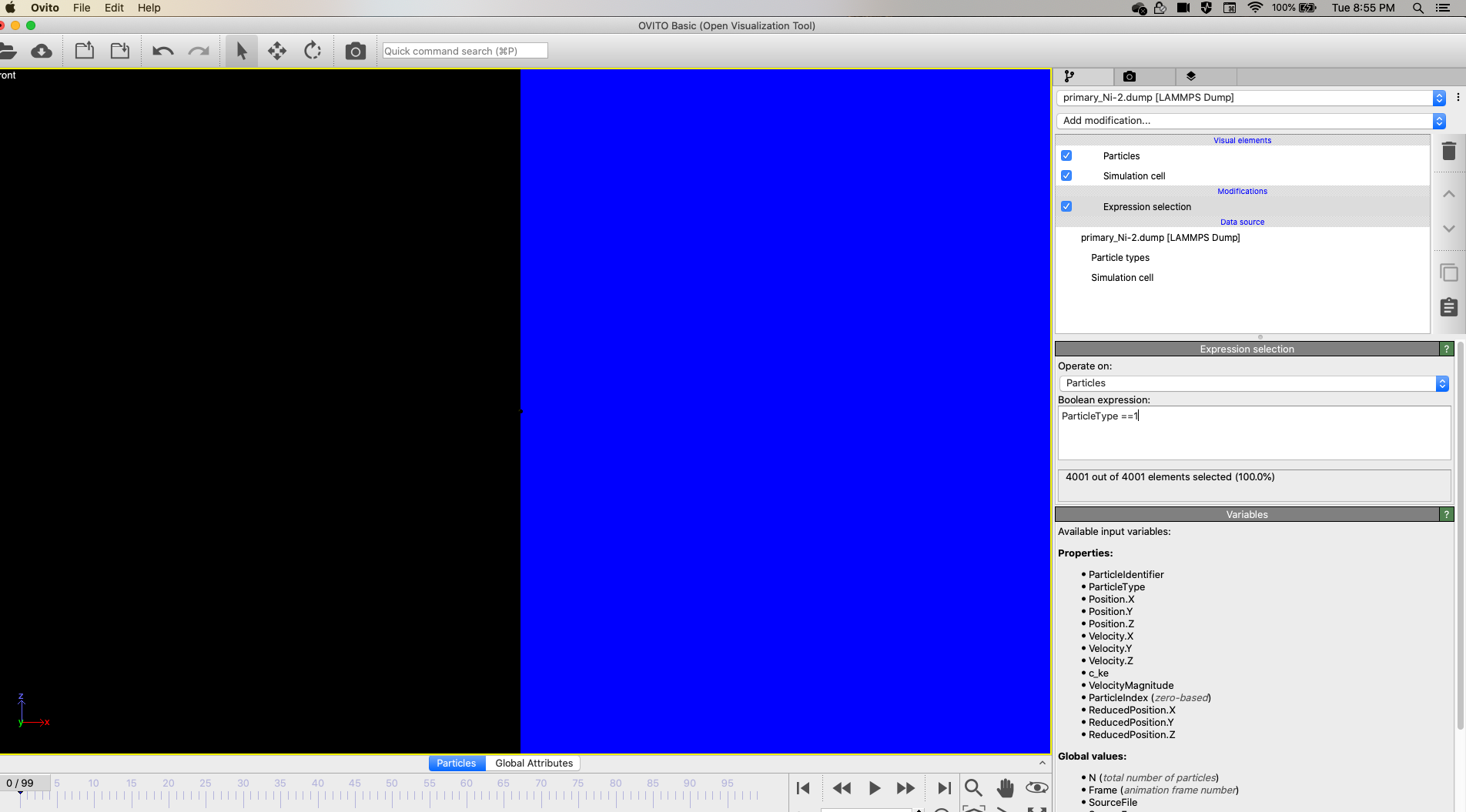 Expression Select Not Working Forum Ovito Open Visualization Tool
