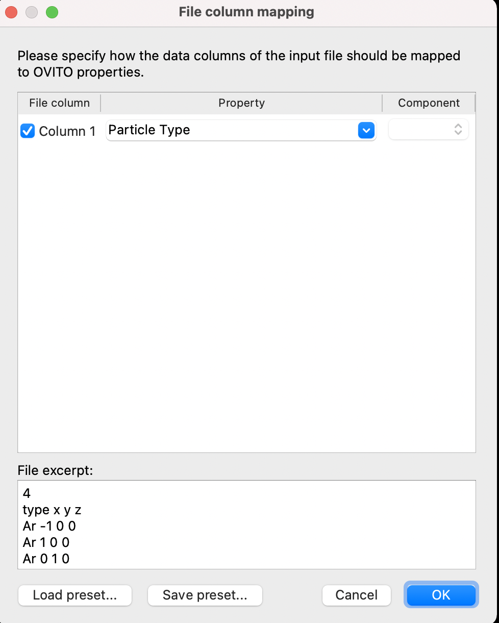 Cannot Open Xyz File In Ovito 343 On Mac Forum Ovito Open Visualization Tool