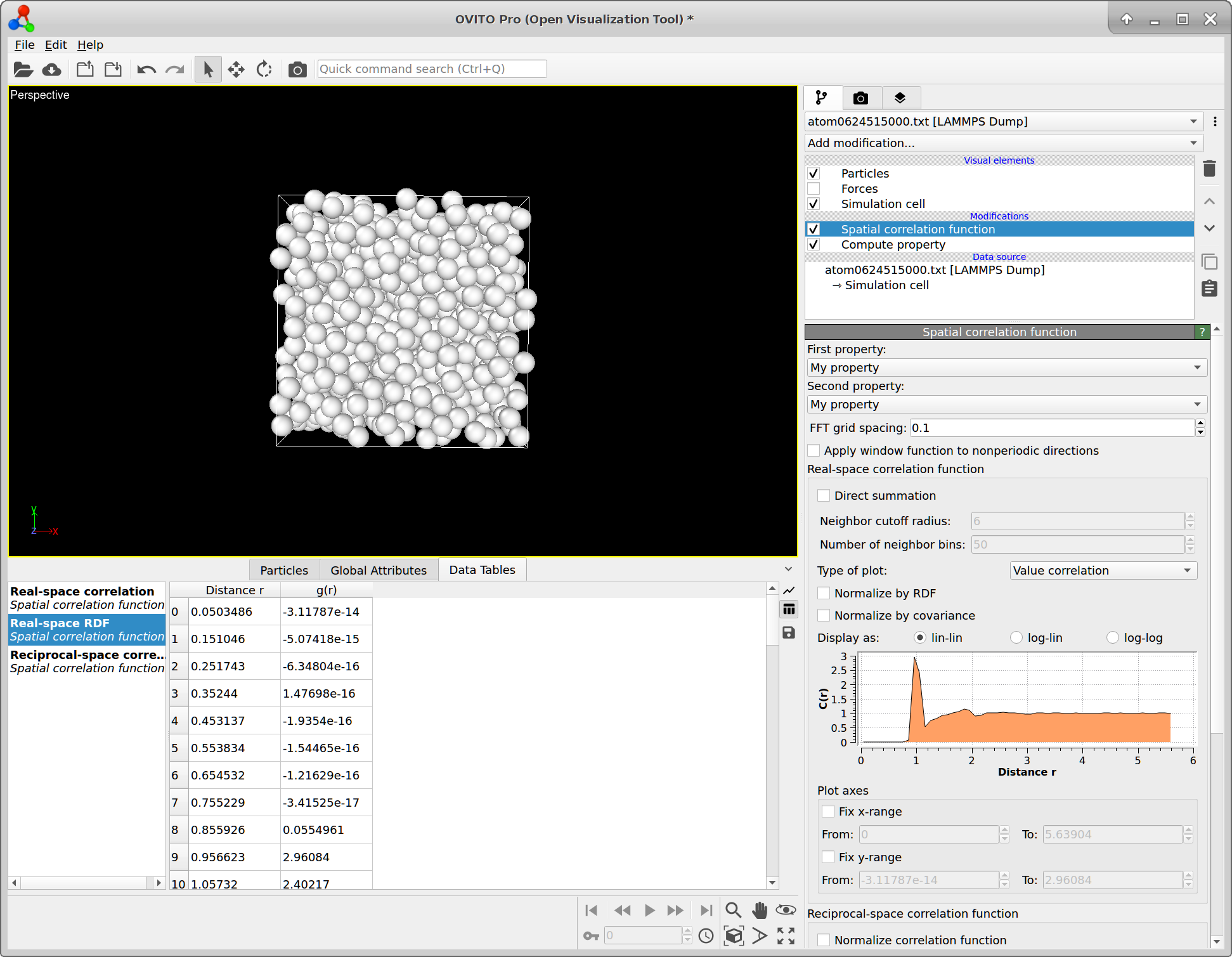 Calculation of the structure factor – Forum – OVITO – Open Visualization Tool