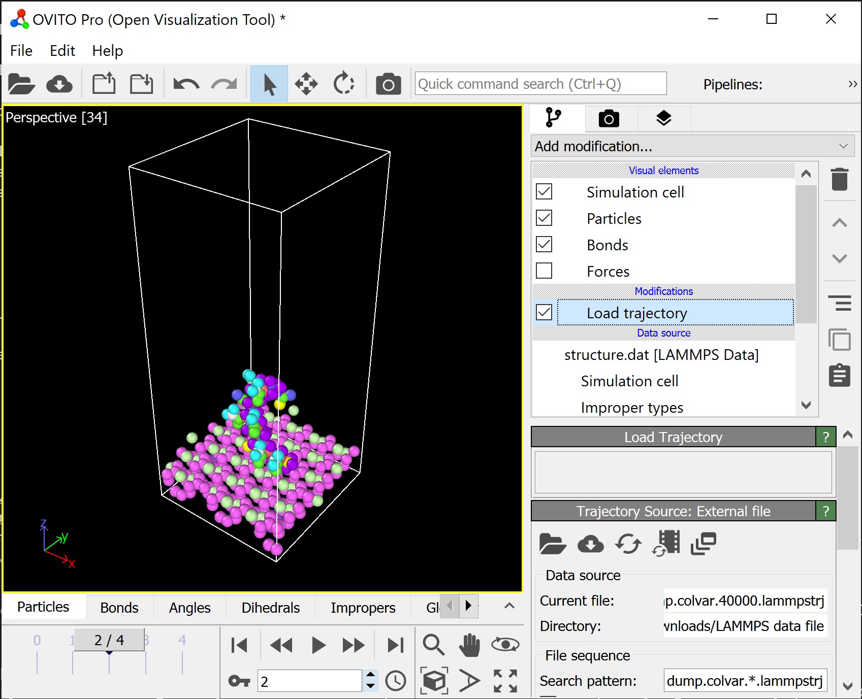 Loading Lammps Data File Visualize Bond In Dump File Forum Ovito Open Visualization Tool