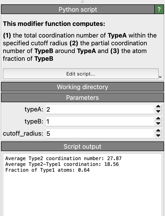 Partial Coordination Number Forum Ovito Open Visualization Tool