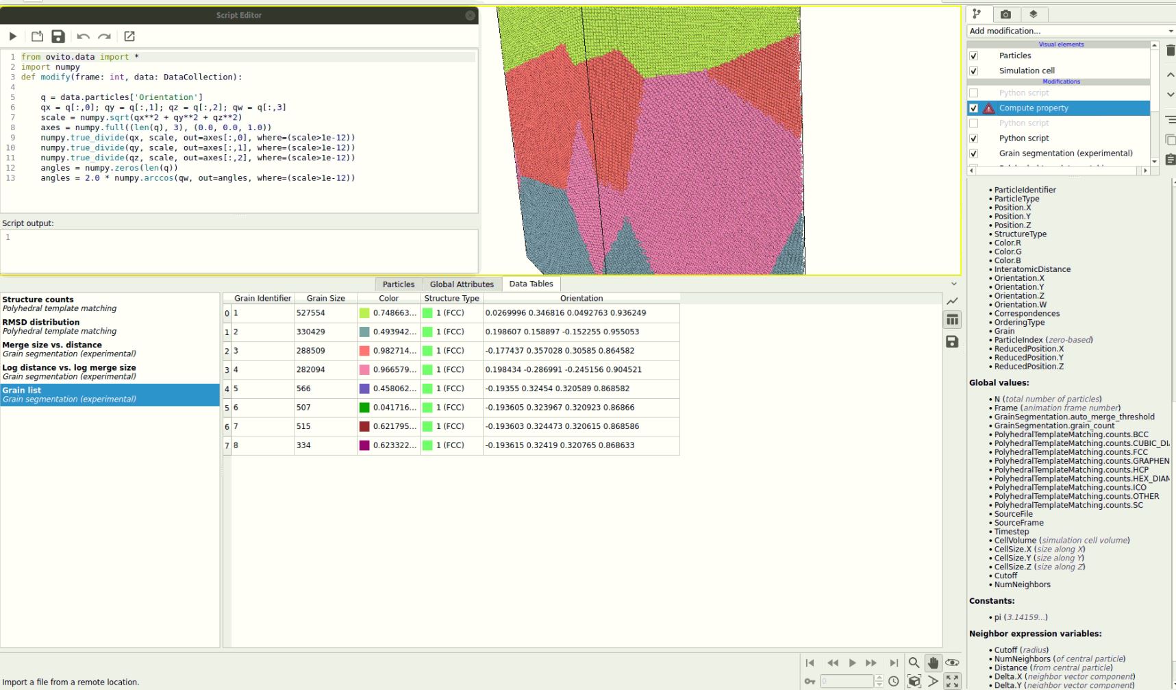 Angle between grain boundaries – Forum – OVITO – Open Visualization Tool
