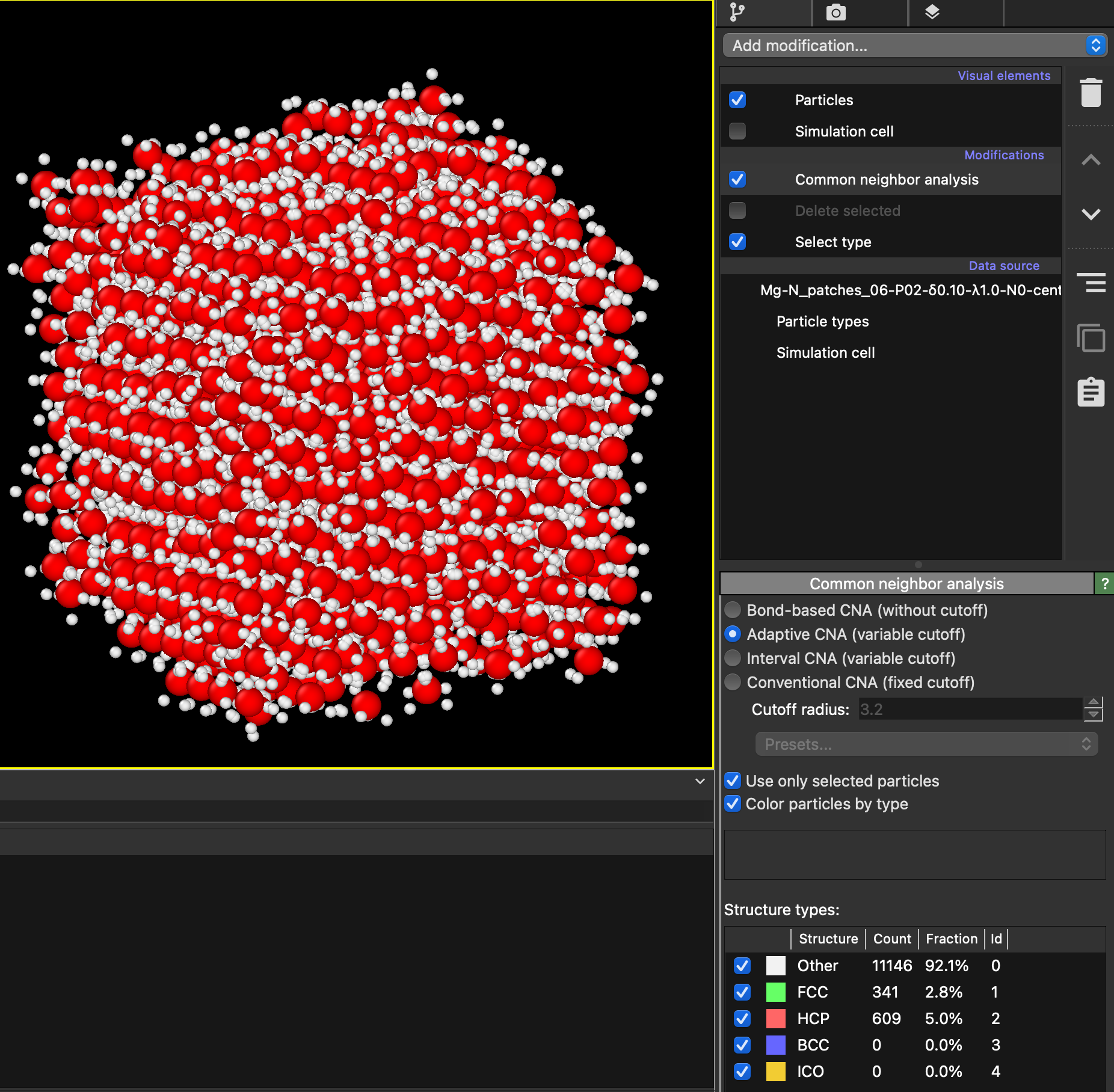 Potential Bug Common Neighbor Analysis On Selected Particles Not Working Correctly Forum