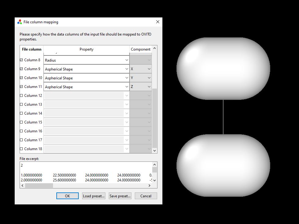 Aspherical shape defaults to h =2r once orientation vector is included ...