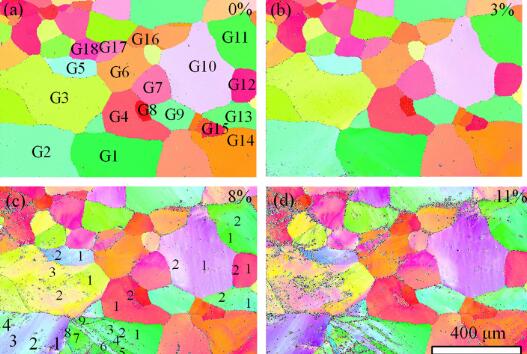 Rendering the Euler angles of grain orientation with rainbow colors ...
